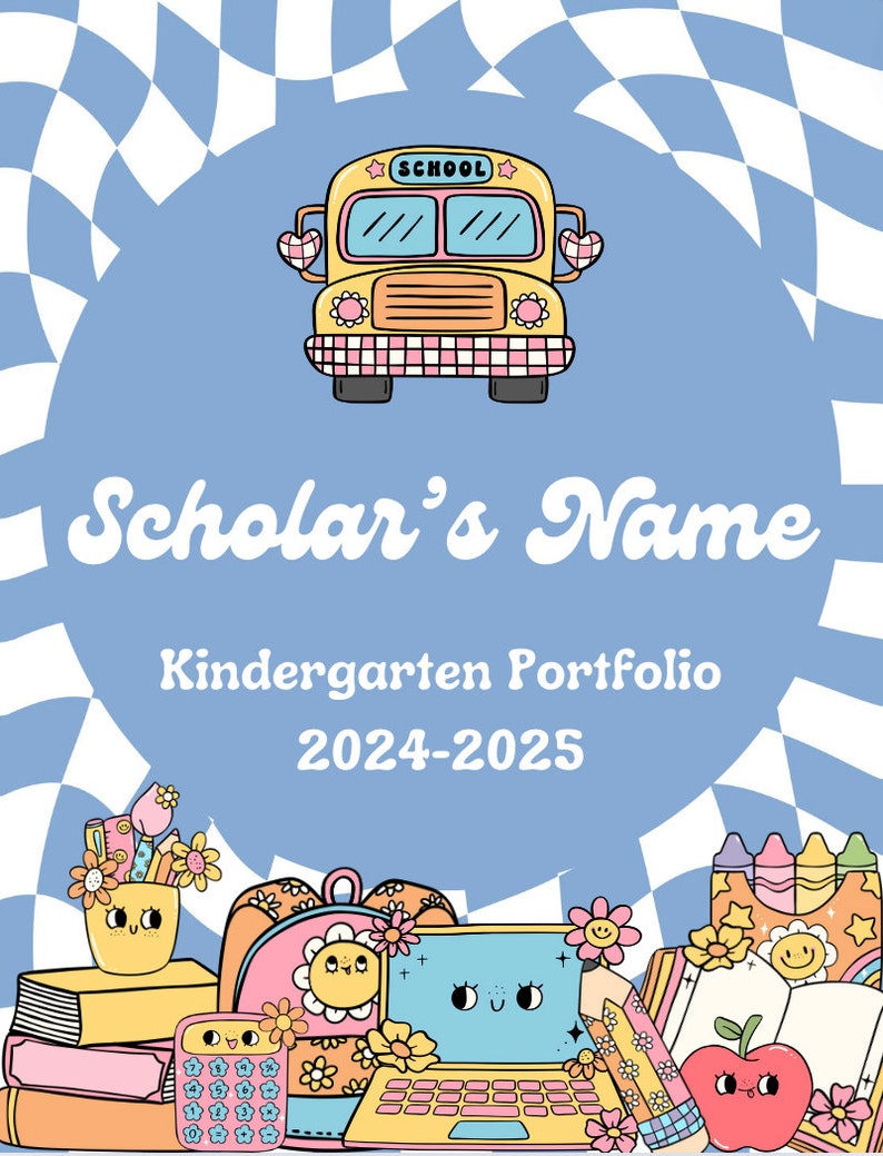 Groovy Retro Student Portfolio Covers & Spine Labels - Etsy