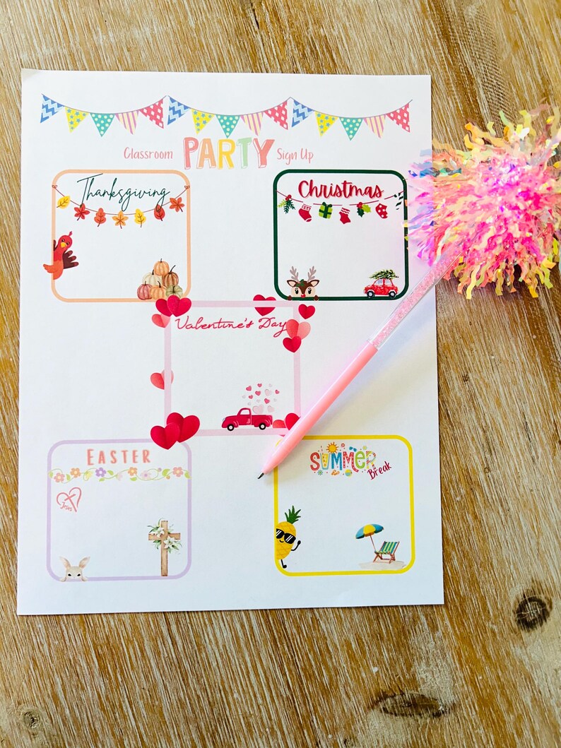 Classroom Party Parent Signup - Etsy