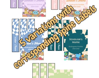 Student Portfolio Covers & Spine Labels - Etsy