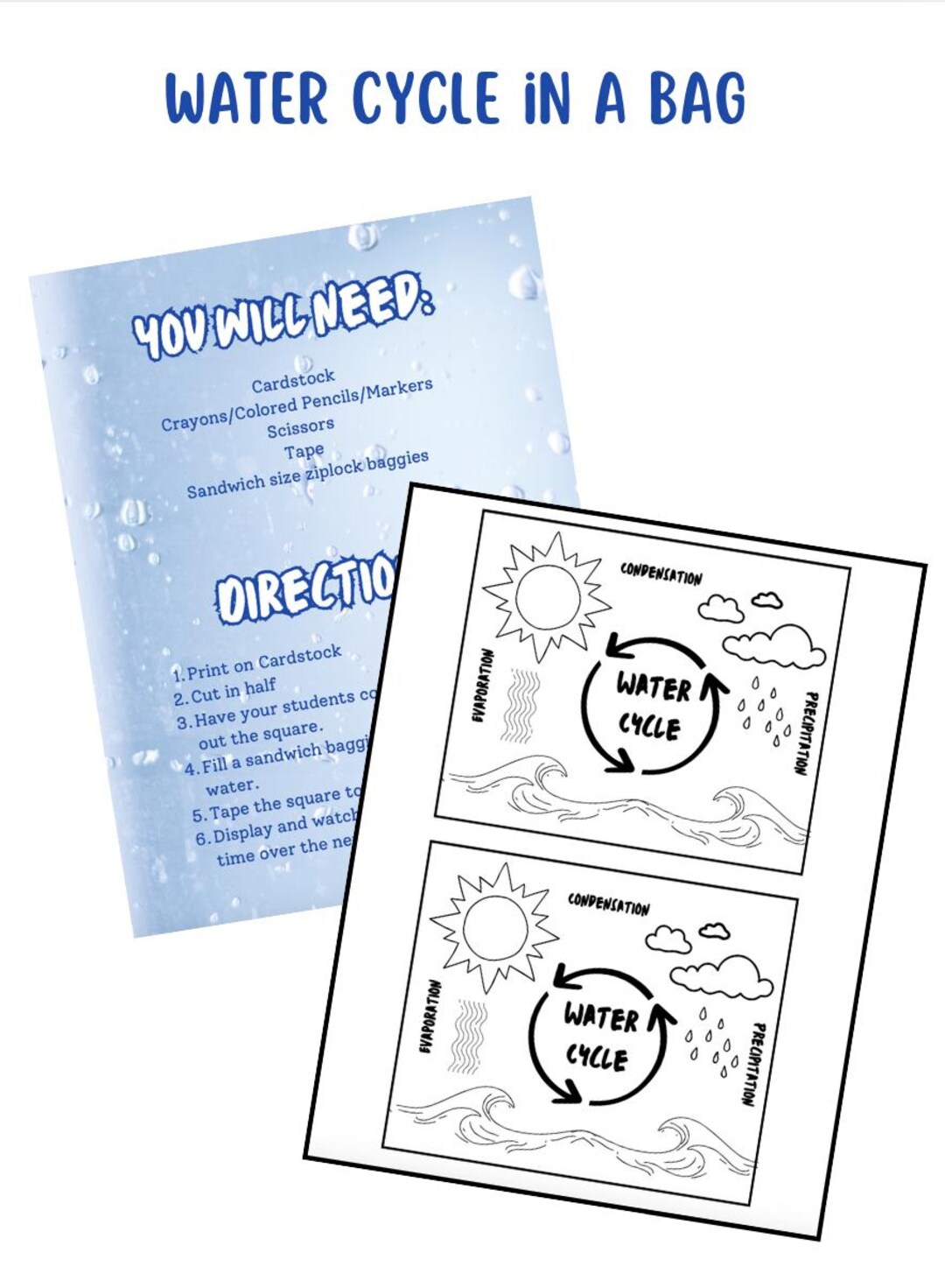 Visual Water Cycle Project for Kids - Etsy
