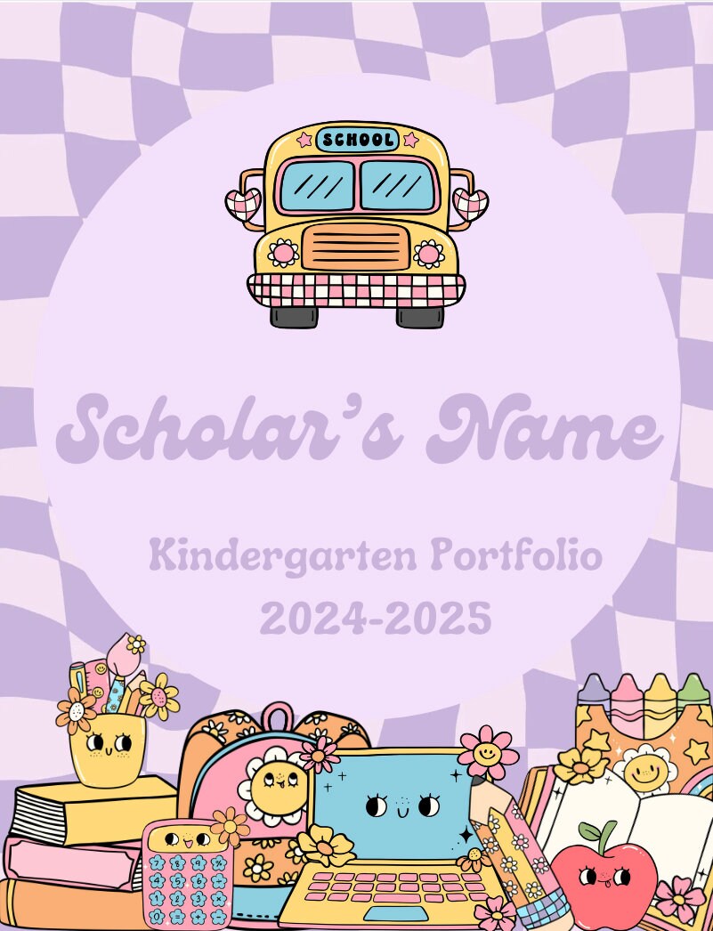 Groovy Retro Student Portfolio Covers & Spine Labels - Etsy