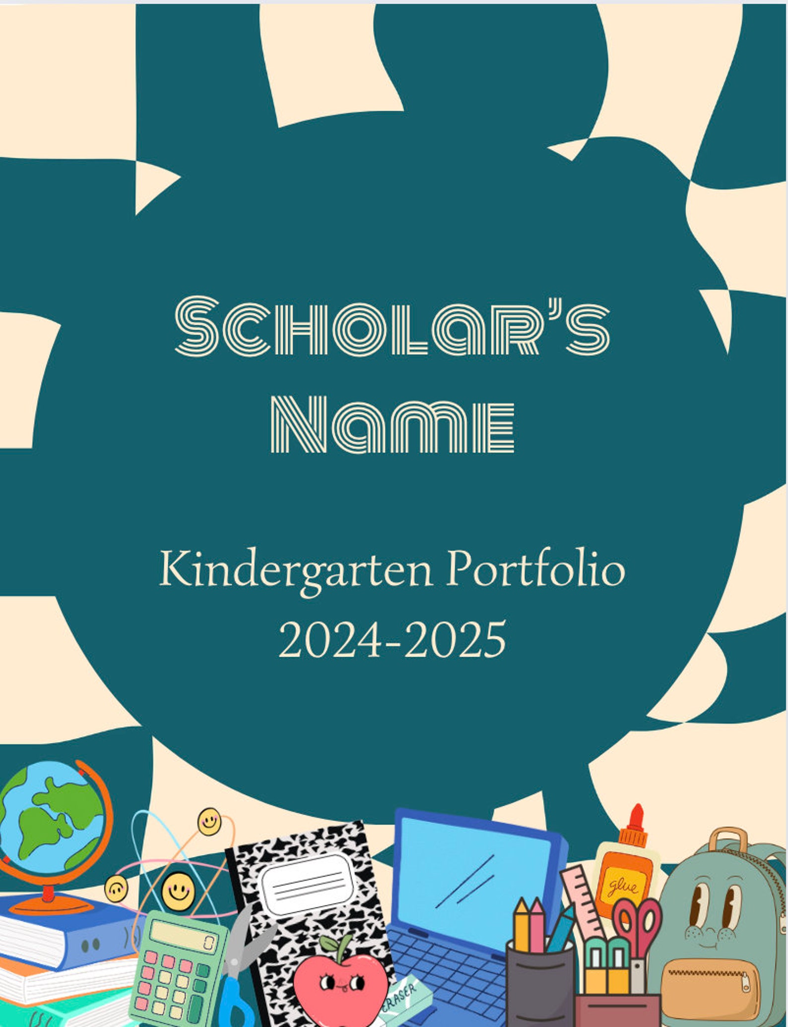 Groovy Retro Student Portfolio Covers & Spine Labels - Etsy