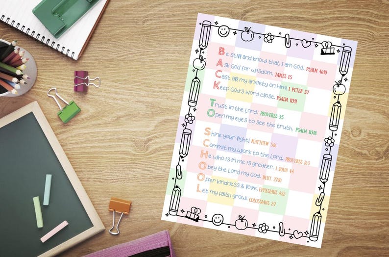 Back to School Bible Acronym Printable | Christian Classroom Decor ...