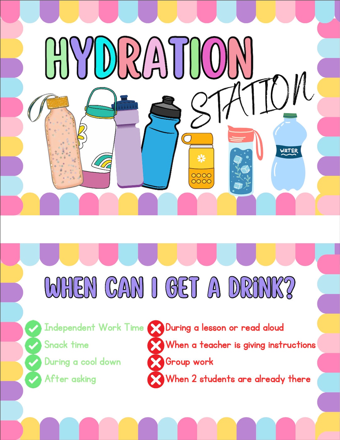 Hydration Station Classroom Sign - Etsy