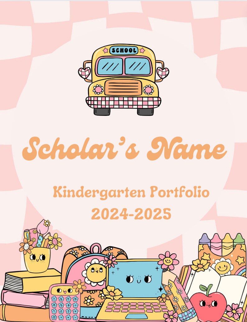 Groovy Retro Student Portfolio Covers & Spine Labels - Etsy