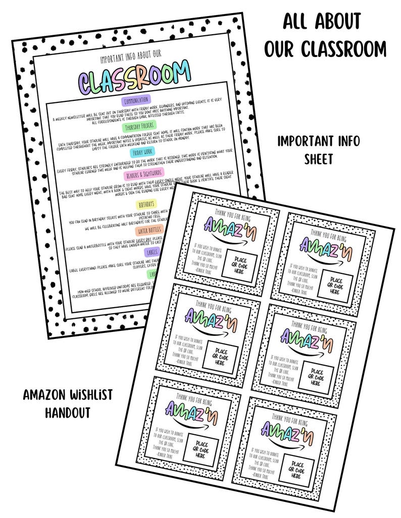 Editable "all About Our Classroom" Handout Template: Back to School ...