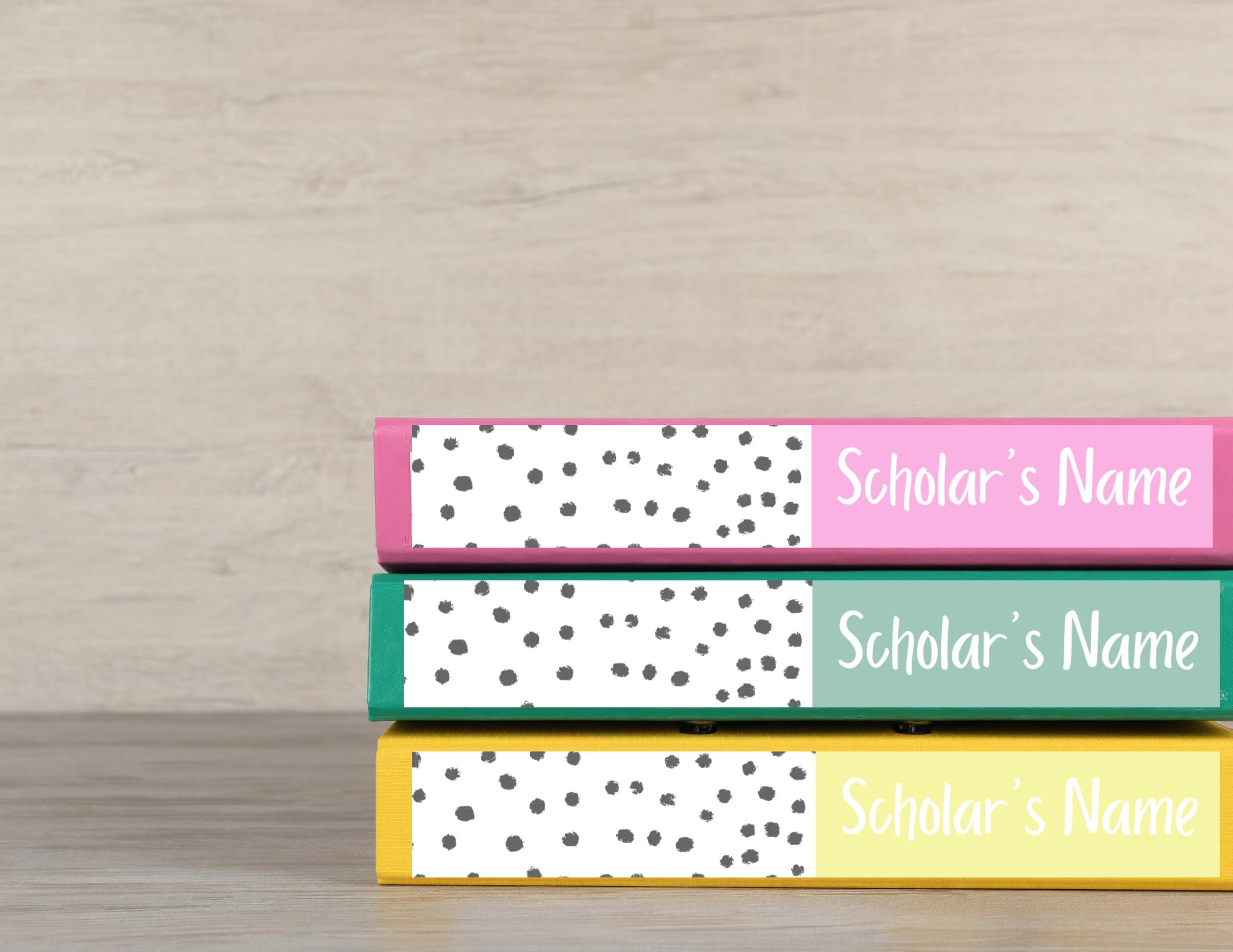 Polka Dot Pastel Portfolio Covers: Editable Binder Spines, Classroom ...