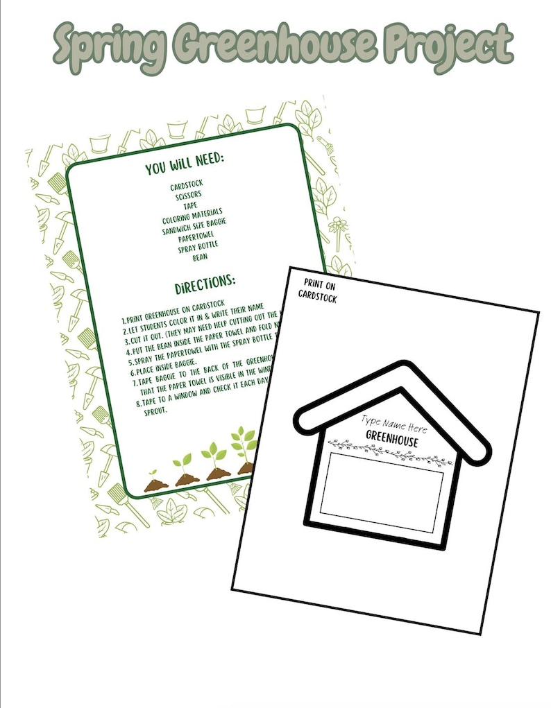 Spring Greenhouse Bean Project for Kids - Etsy