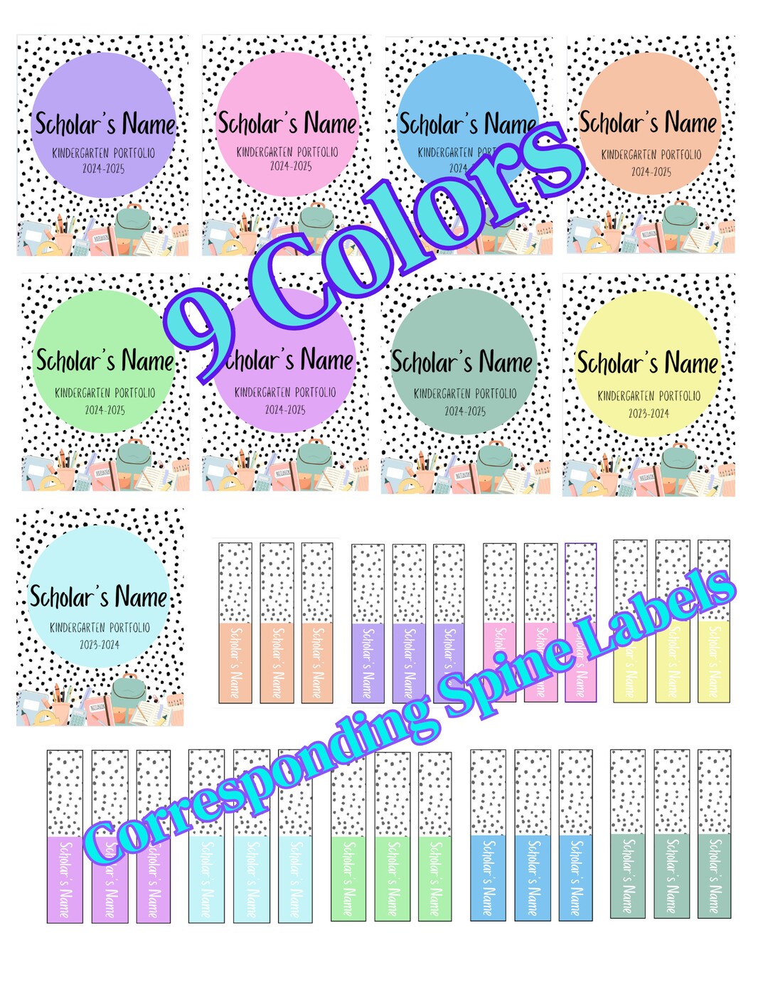 Student Portfolio Covers & Spine Labels - Etsy