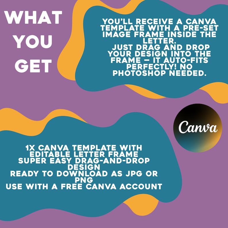 Block Letter Canva Template: Drag & Drop Alphabet Frames (digital ...