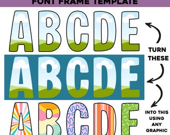 Block Letter Canva Template: Drag & Drop Alphabet Frames (digital ...