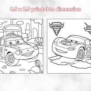 Animated Race Car Coloring Book – 6 Printable Pages (digital PDF) - Etsy