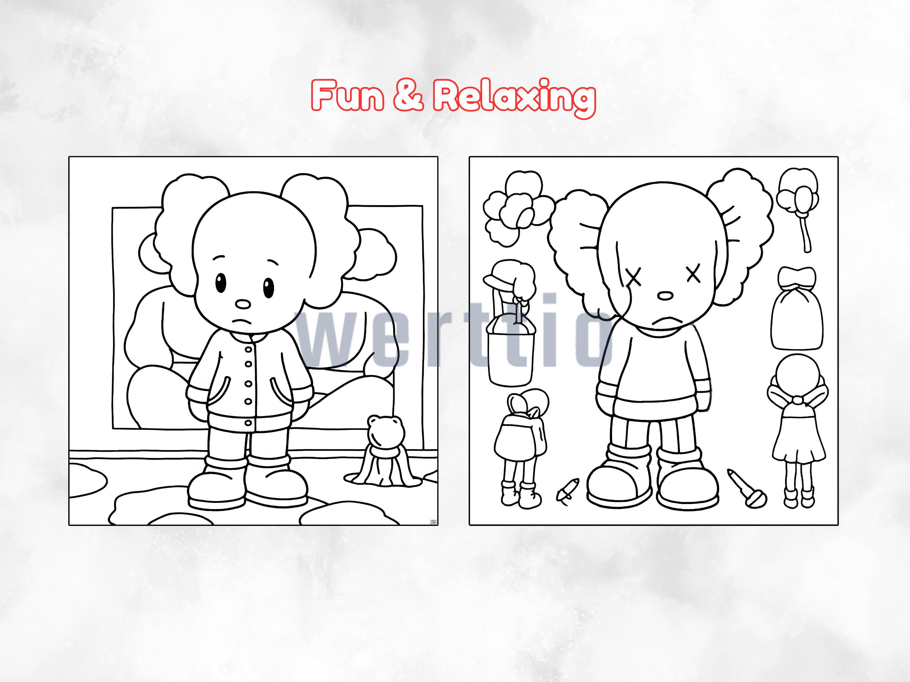 KAWS Coloring Pages – 8 Printable Digital Downloads | Kaws-inspired Art ...