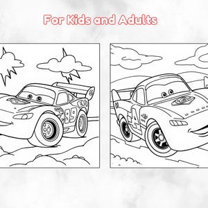 Animated Race Car Coloring Book – 6 Printable Pages (digital PDF) - Etsy