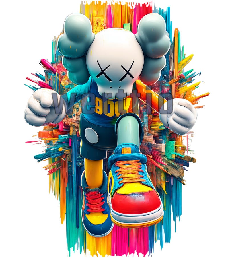 KAWS Colorful T-shirt Design PNG – Digital Download | Printable Street ...