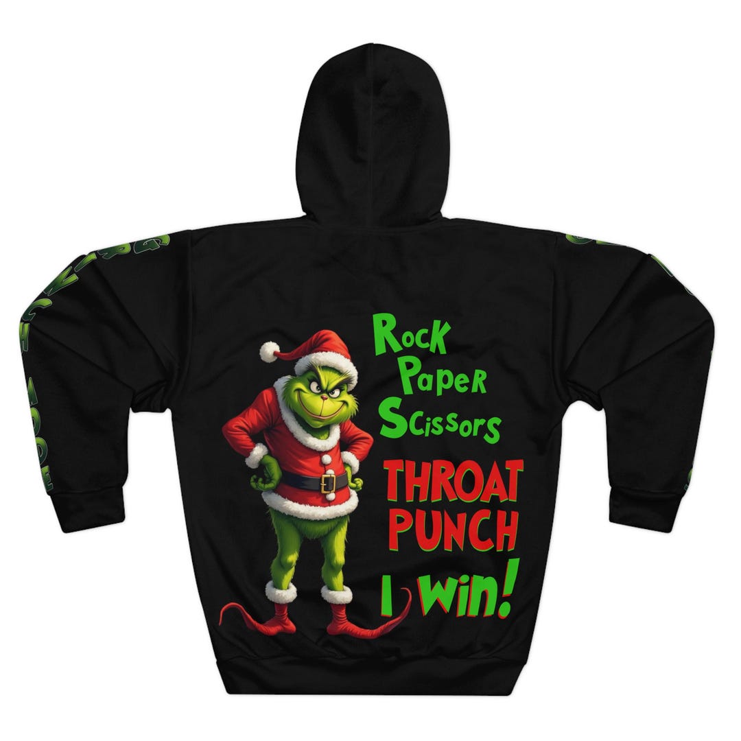 Grinch Santa Grinch Mode Grinch Vibes on Sleeves Hoodie | Rock Paper ...