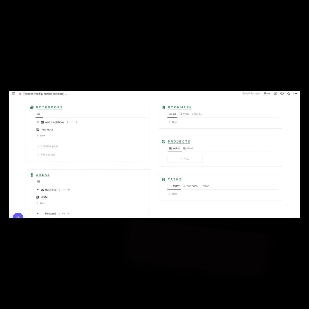 Notion Template | Second Brain Dashboard Notion Template | Productivity ...