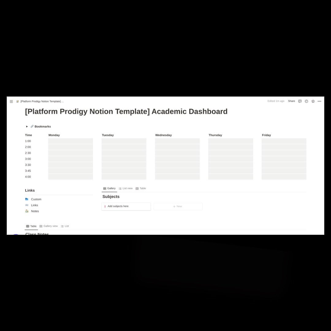 Notion Template Academic Dashboard Notion Template - Etsy