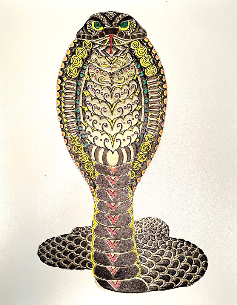Cobra Coloring Poster - Etsy