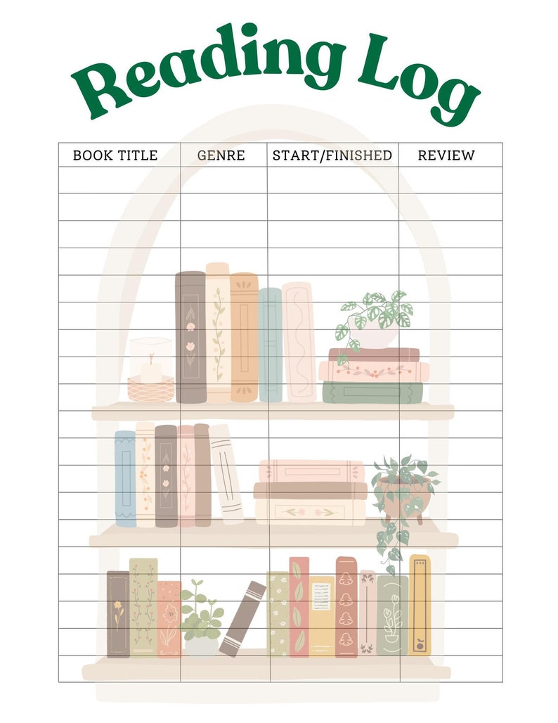 Reading Log - Etsy