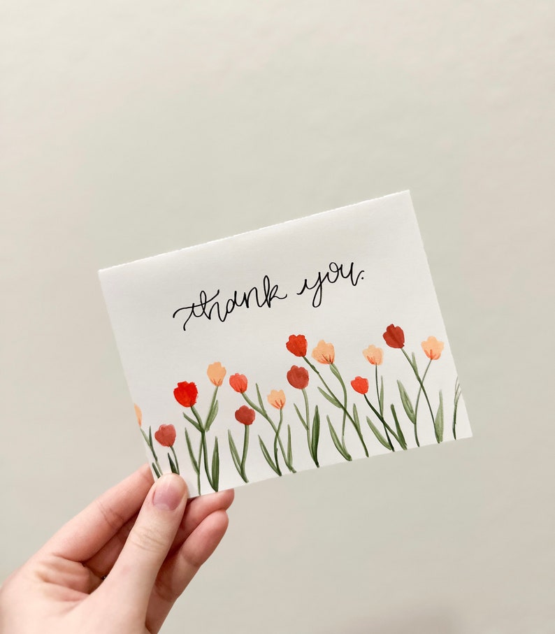 Floral Thank You Card Collection - Etsy