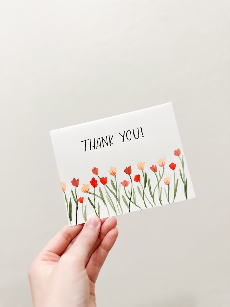 Floral Thank You Card Collection - Etsy