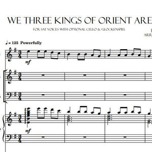 We Three Kings of Orient Are - Vocal and Instrumental INTERMEDIATE - Etsy