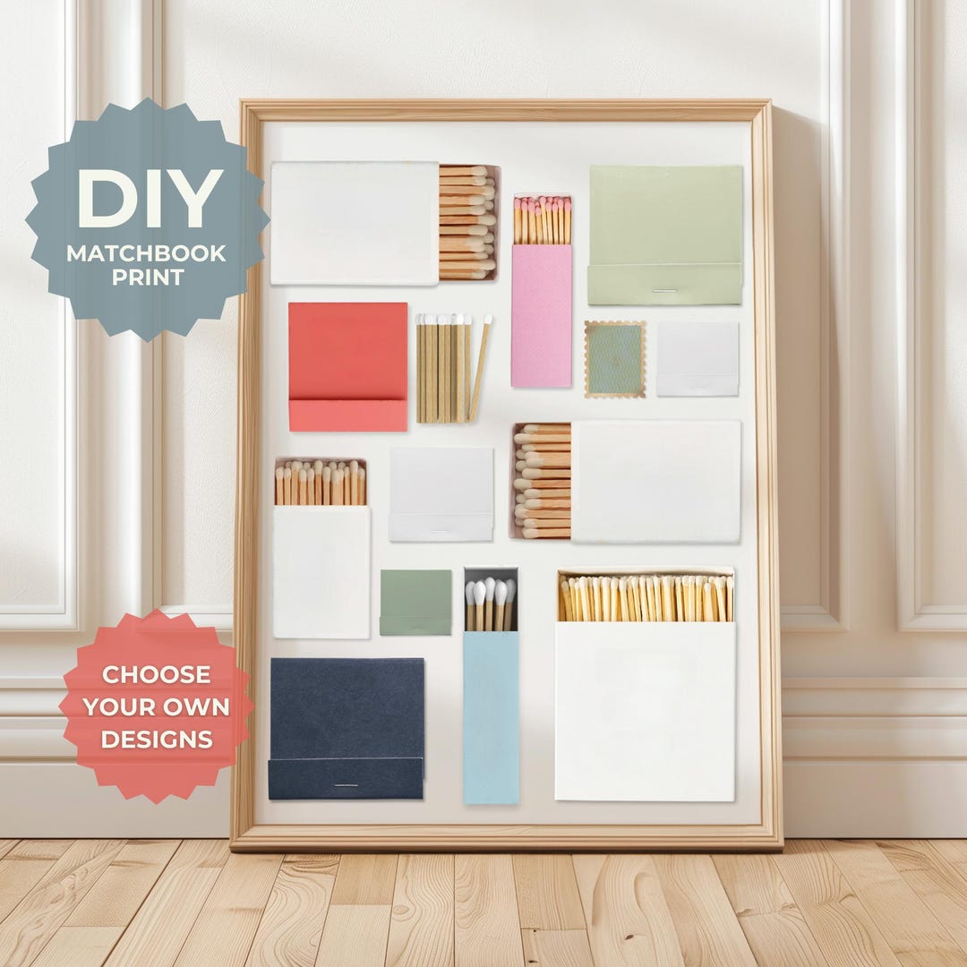 Custom Matchbook Poster Template: DIY Matchbox Design (digital Download ...