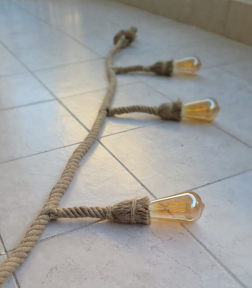 Rope Braided String Pendant Lights, Rope Pendant Chandelier in ...