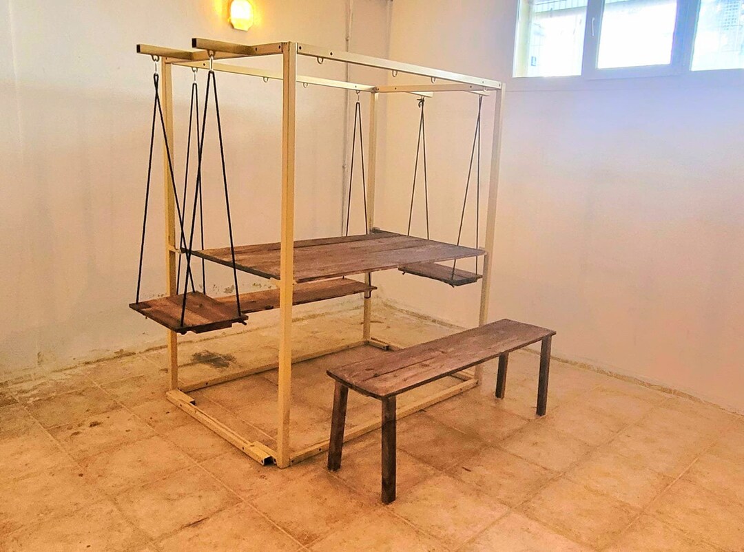 Picnic Table With Swing, Garden Table With Swing, Swing Table, Dining ...