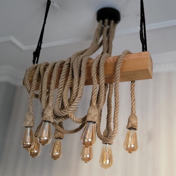 Rope Chandelier - Etsy