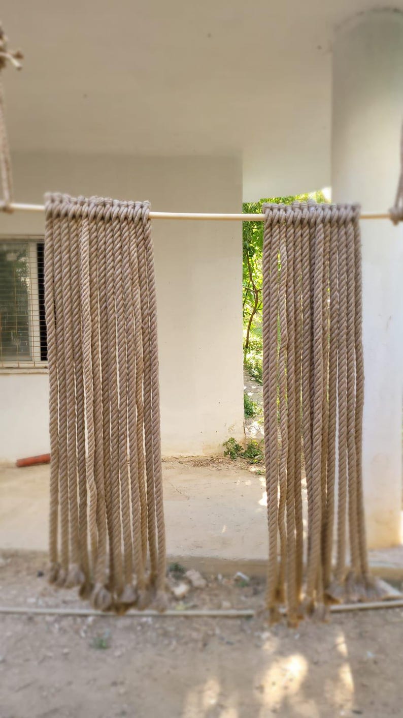 Rustic Thick Rope Curtain, Room Divider, Jute Rope Decoration, Thick ...