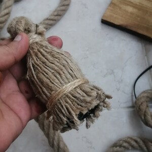 Rustic Hemp Rope Pendant Lighting Fixture, Decorative Natural Rope Lamp ...