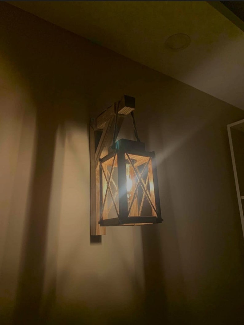 Rustic Sconce, Wood Rope Wall Lamp, Rustic Antique Style Wall Lamp, Retro Wall Lamp, Kitchen ...