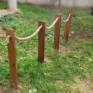 Rustic Rope and Wood Garden Edging, Wooden Pathway Border, Decorative ...
