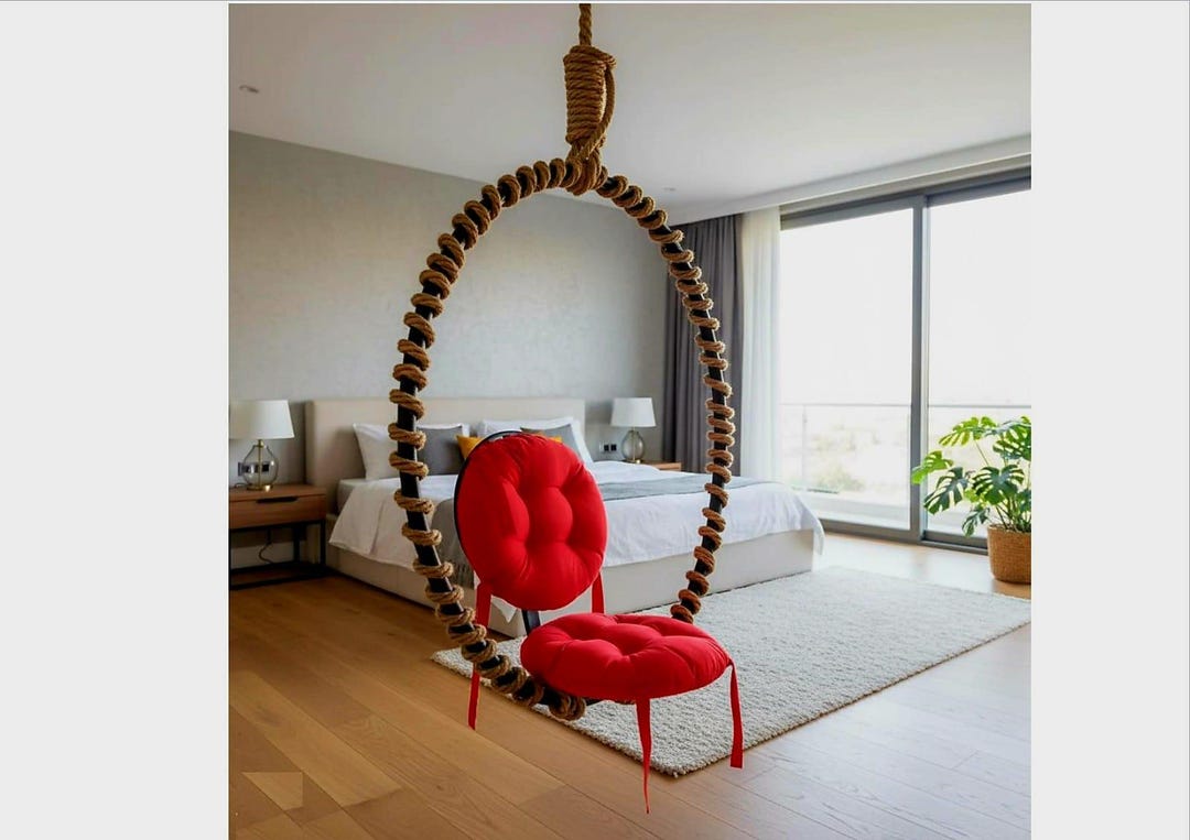 Industrial Hanging Chair, Heavy Duty Metal Swing, Cafe Bar Furniture ...