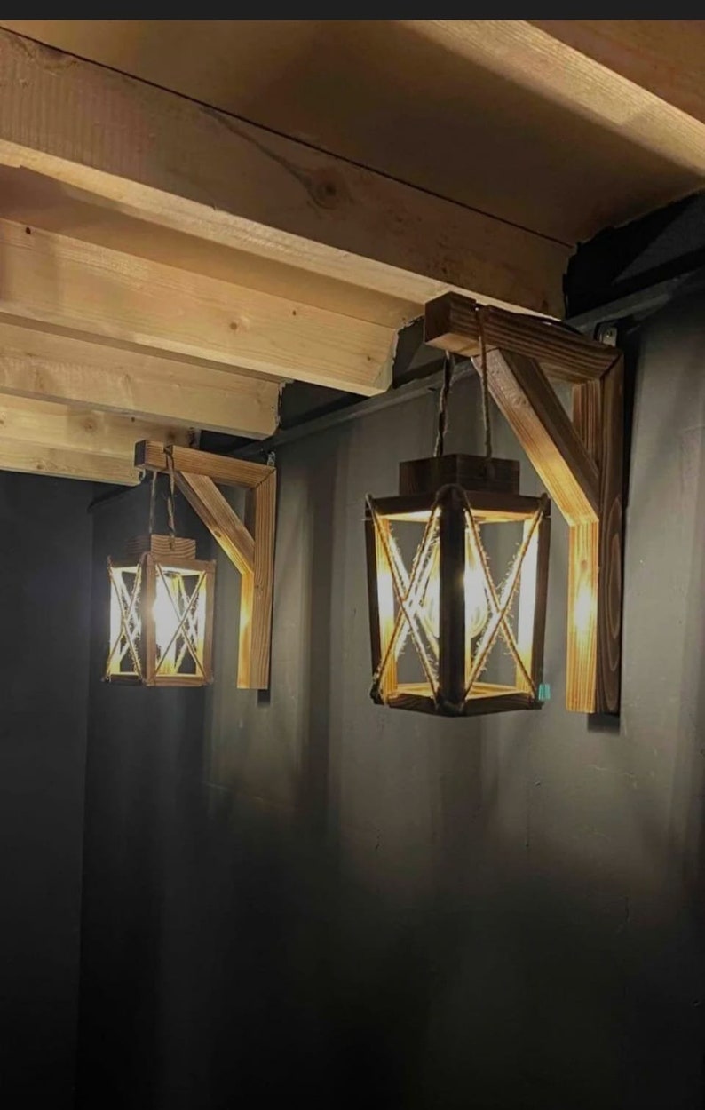 Rustic Sconce, Wood Rope Wall Lamp, Rustic Antique Style Wall Lamp, Retro Wall Lamp, Kitchen ...