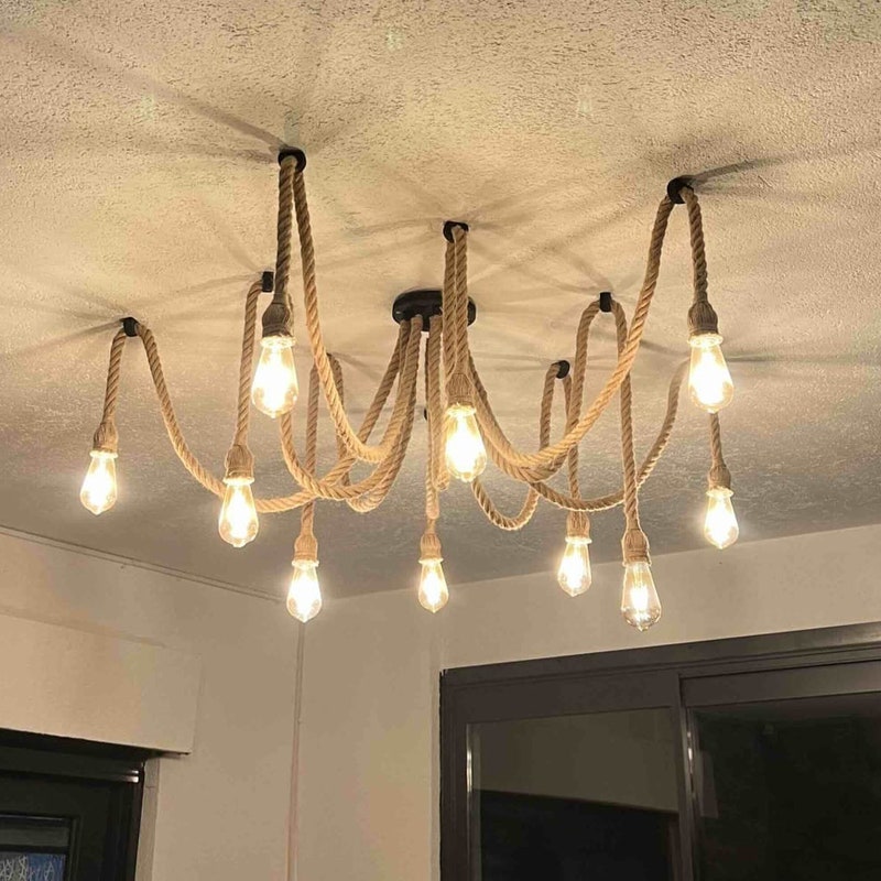 Rope Pendant Light - Etsy
