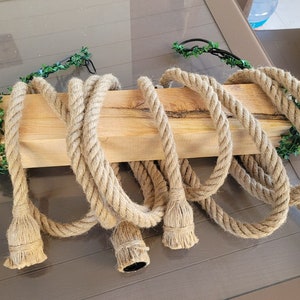 Rope Pendant Light Fixture, Authentic Retro Jute Rope Chandelier ...
