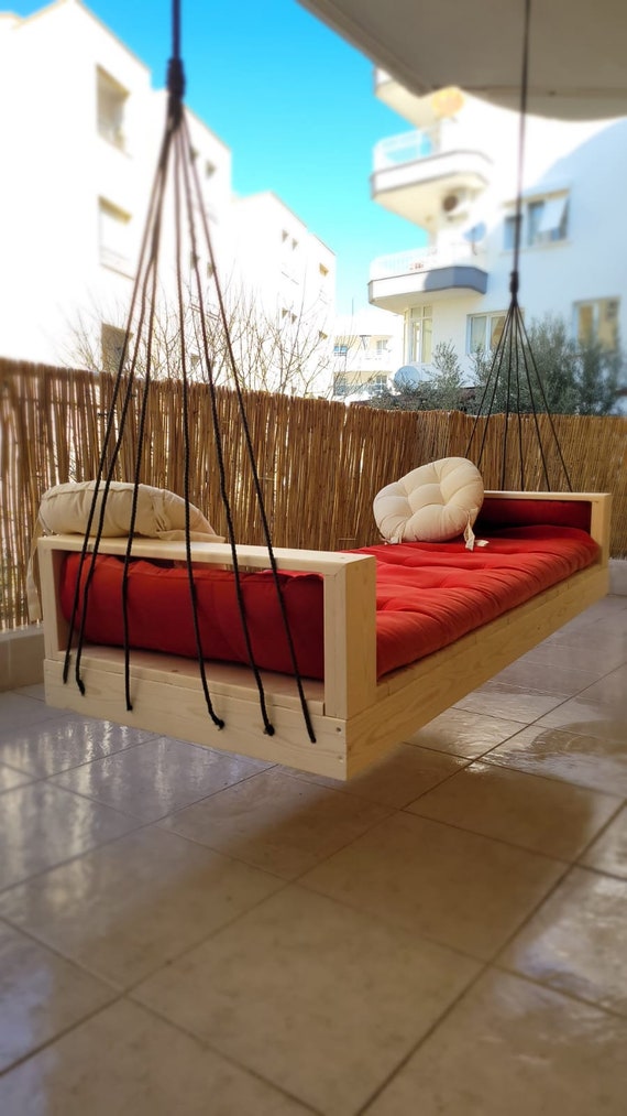 Outdoor Swinging Daybed Porch Hammock Bed Wooden Swing Bed Customizable Garden Swing Swing Seat for Indoor and Outdoor Etsy