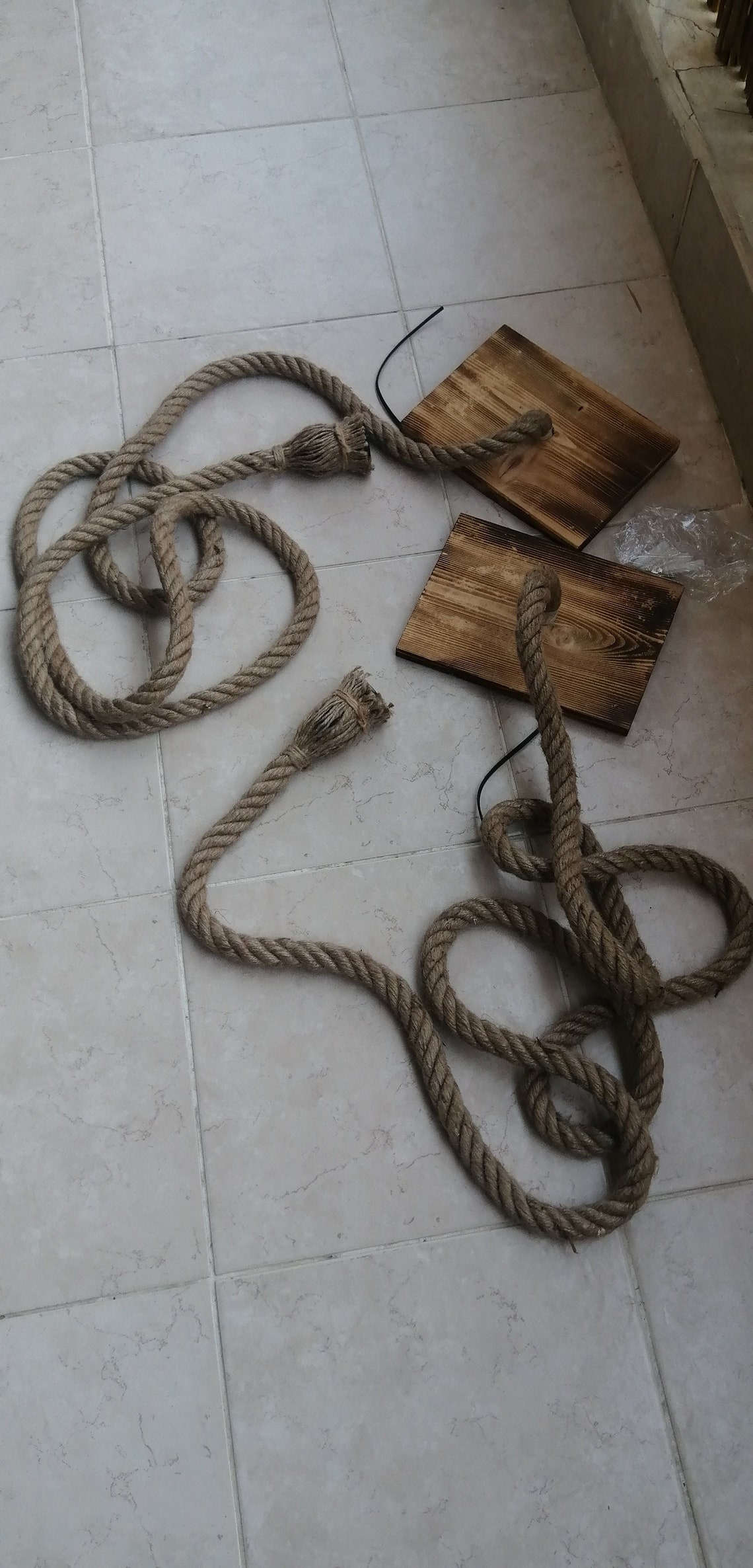 Rustic Hemp Rope Pendant Lighting Fixture, Decorative Natural Rope Lamp ...