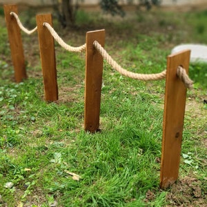 Rustic Rope and Wood Garden Edging, Wooden Pathway Border, Decorative ...