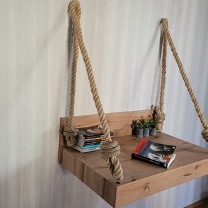 Rope Hanging Wall Table, Swing Table, Rustic Study Table, Entryway ...