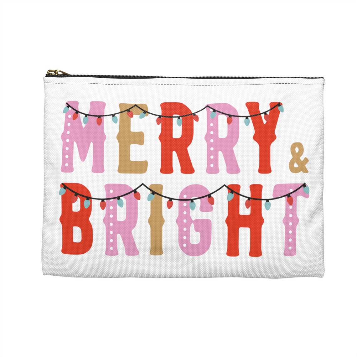 Merry and Bright Makeup Pouch Christmas Gift Gift for Her Gift for Mom ...