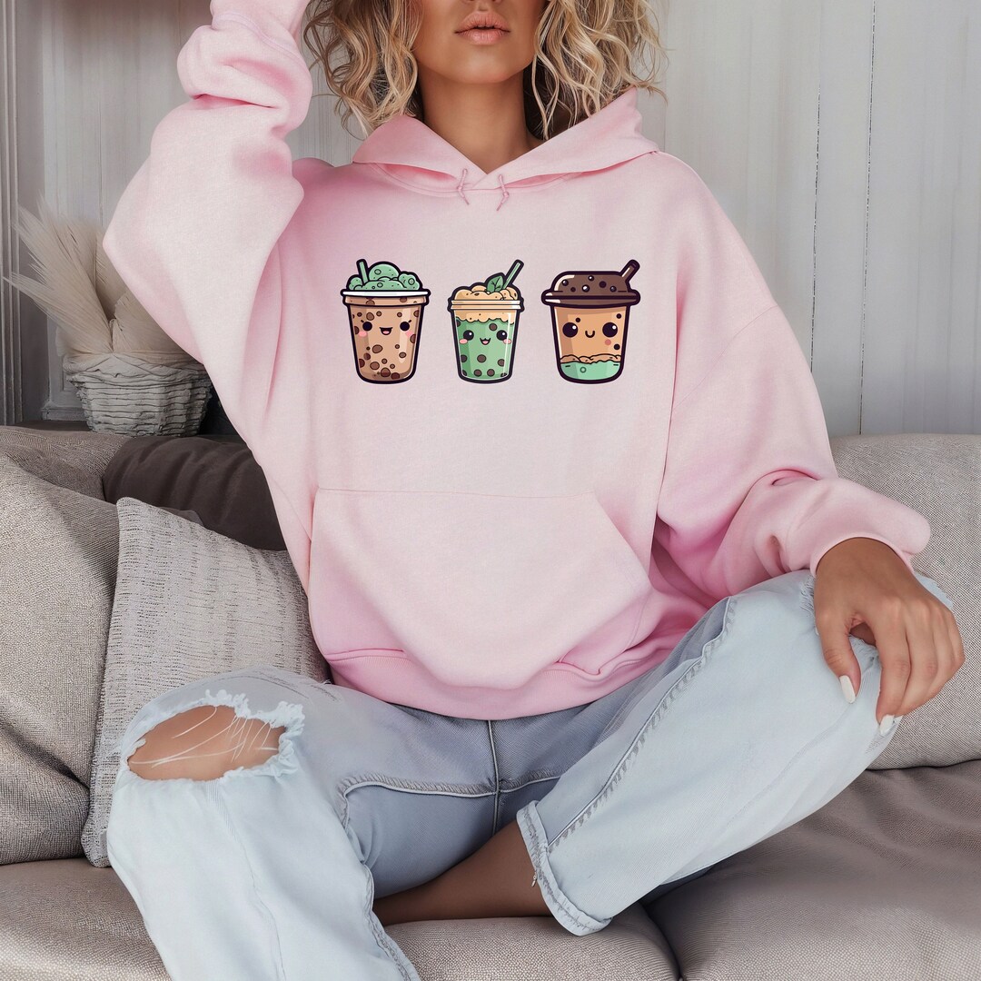 Mint Chocolate Chip Boba Tea Hoodie Boba Tea Gift, Boba Tea Casual Wear ...