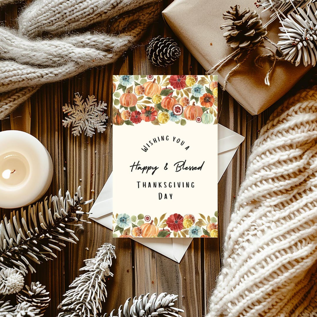 Wish You A Happy & Blessed Thanksgiving Greeting Cards Bulk Cards ...
