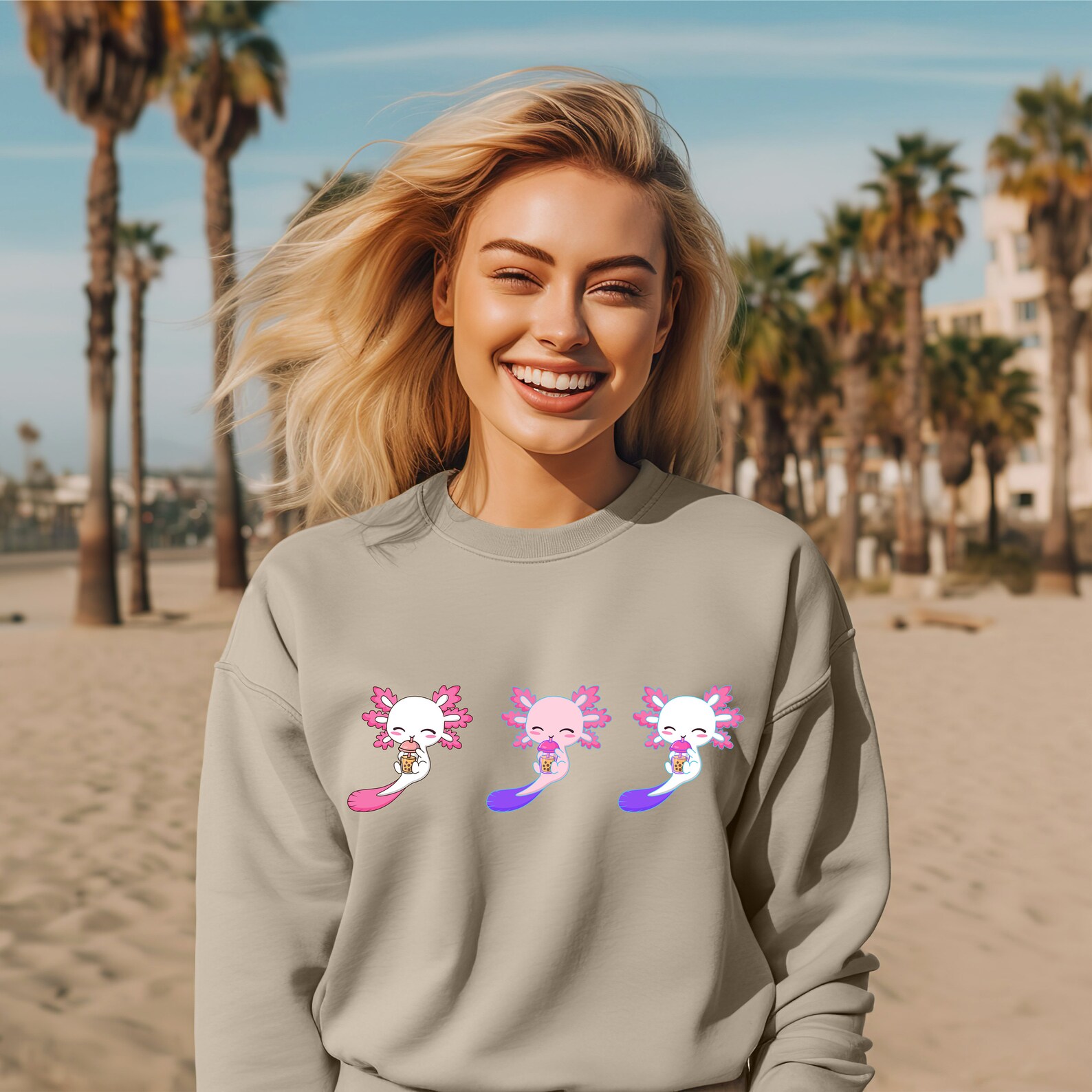 Axolotl Sweatshirt Axolotl Gift Axolotl Lover Amphibian Lover Cute ...