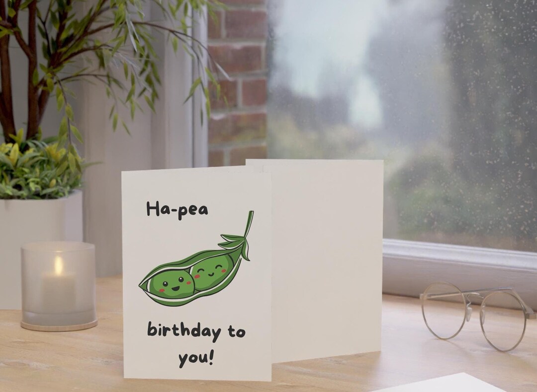 Ha-pea Birthday Card - Cute Peas in a Pod Pun - Etsy