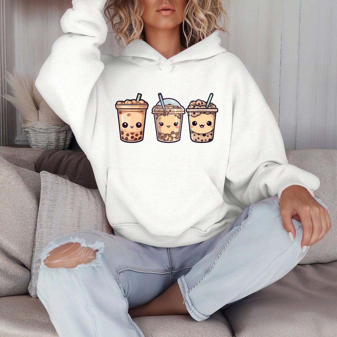 Chocolate Chip Mocha Boba Tea Hoodie Boba Tea Gift, Boba Tea Casual ...