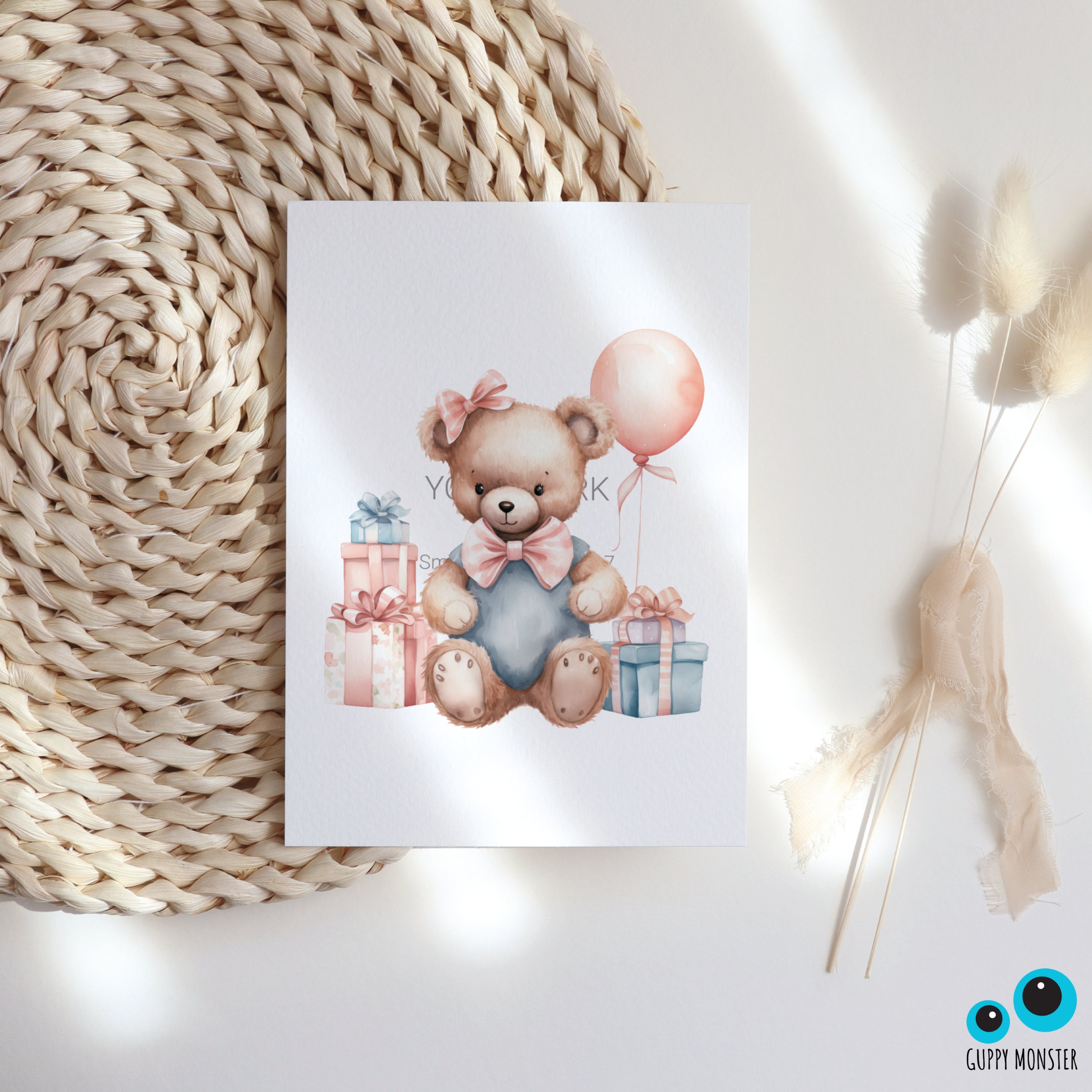 Cute Teddy Bear Nursery Toys Watercolor Clipart, Birthday ...